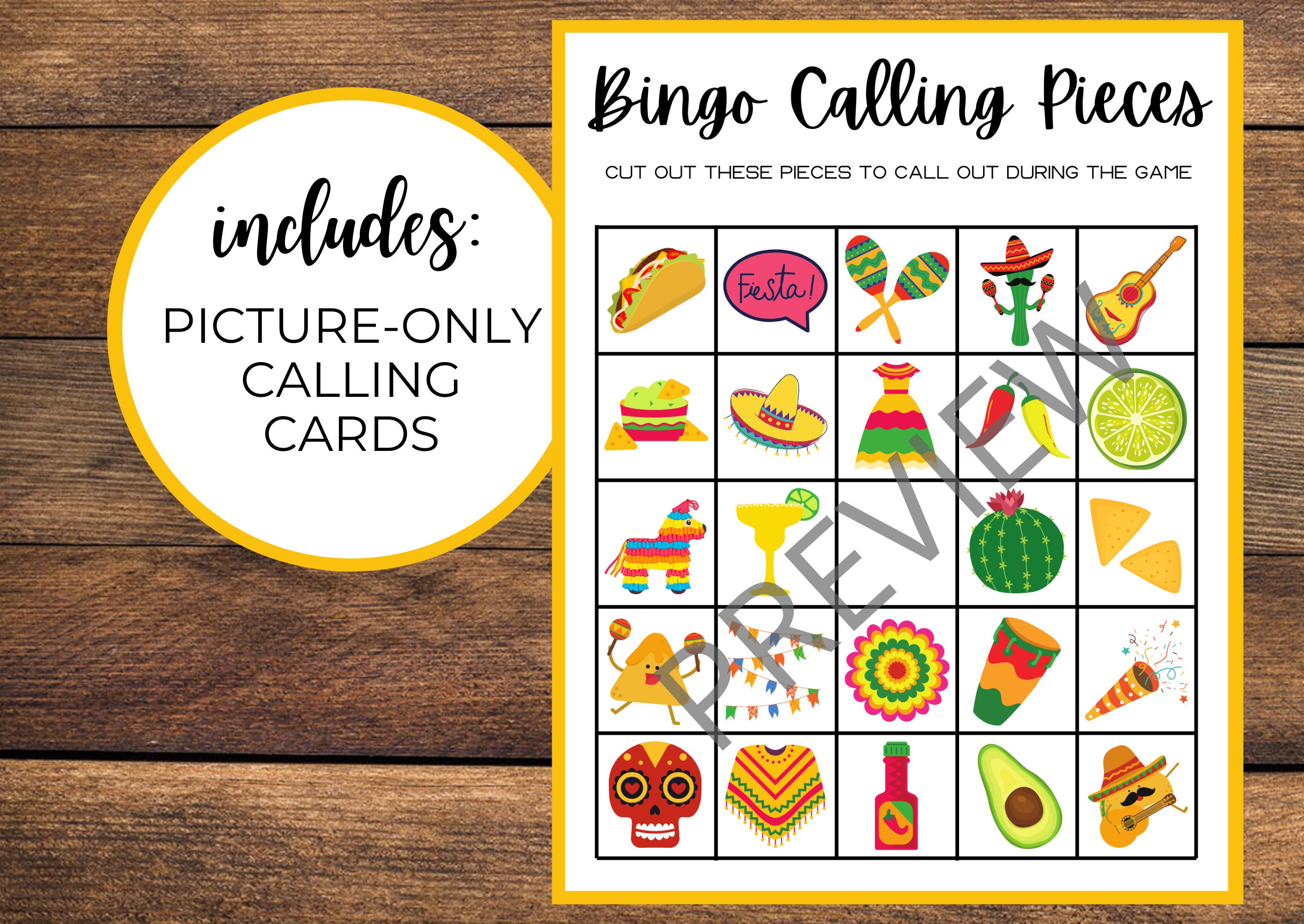 Fiesta Bingo Fiesta Printable Bingo Instant Download 30 - Etsy