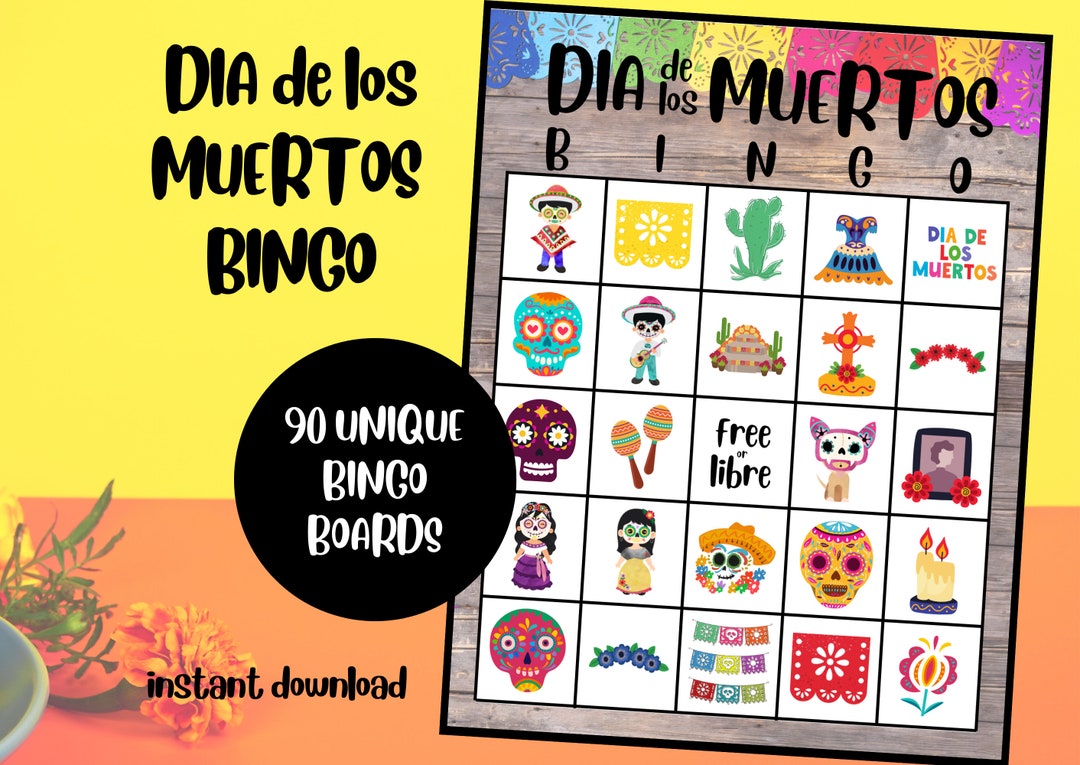 Dia De Los Muertos Bingo Day of the Dead Bingo Printable Bingo Game Set ...