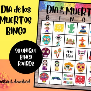 Dia De Los Muertos Bingo Day of the Dead Bingo Printable Bingo Game Set ...