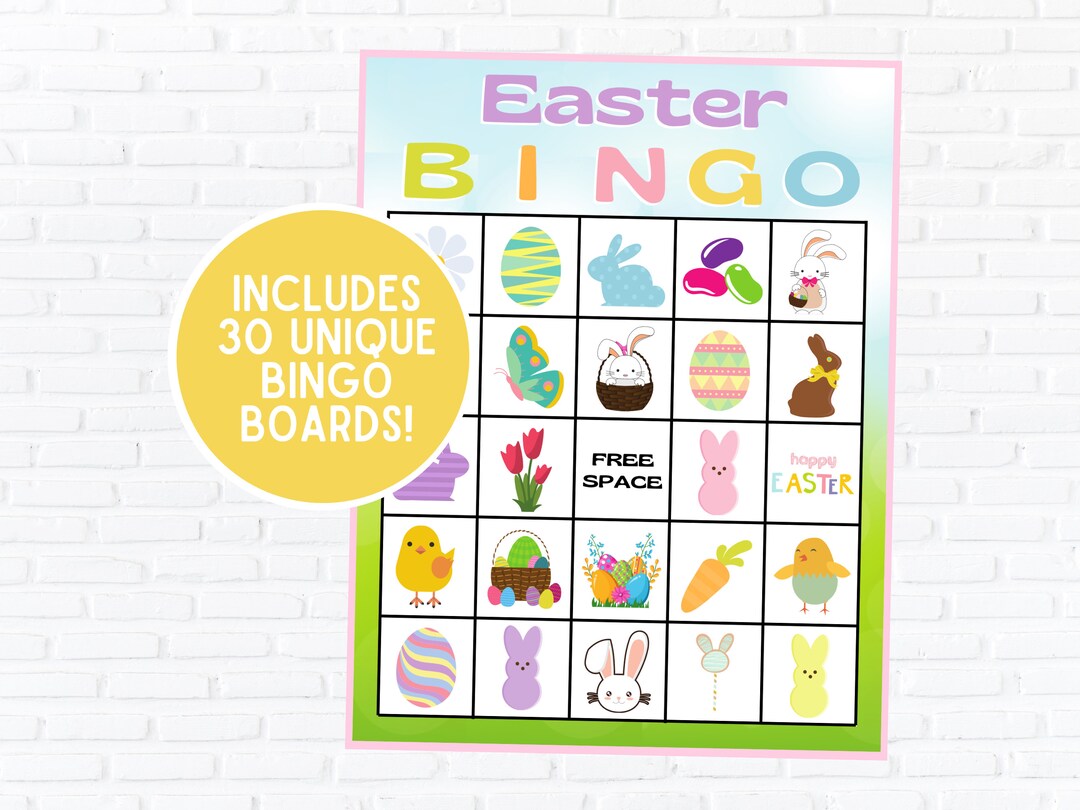 Easter Bingo | Instant Download | Pack of 30 | Spring Bingo | Easter ...