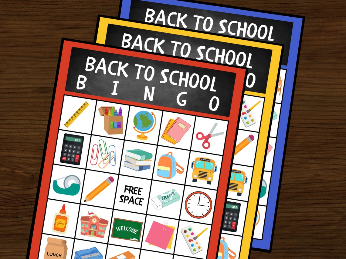 Back to School Bingo Game | Set of 30 Printable Cards (instant Download ...