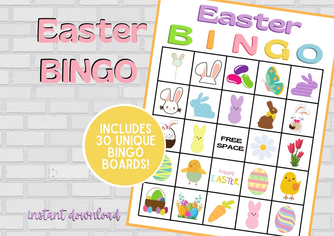 Easter Bingo Instant Download Pack of 30 Spring Bingo - Etsy