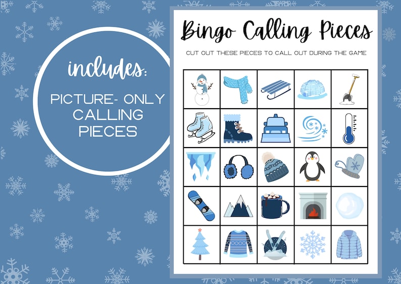 Winter Bingo Winter Wonderland Bingo Winter Printables - Etsy