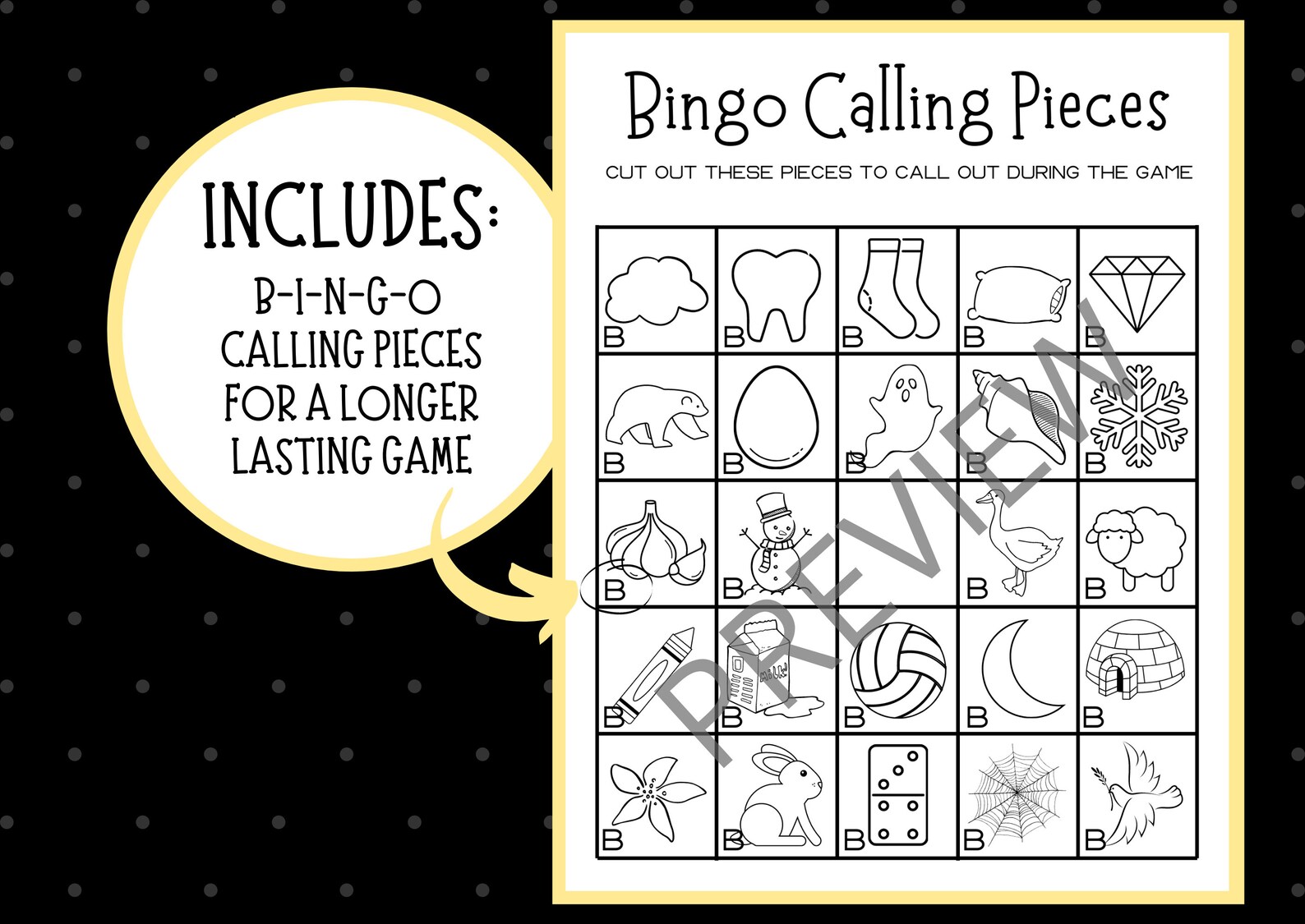 Black Bingo Color Black Bingo Colors Bingo Learning - Etsy