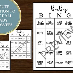 Baby Shower Bingo Baby Shower Games Printable Baby Shower - Etsy