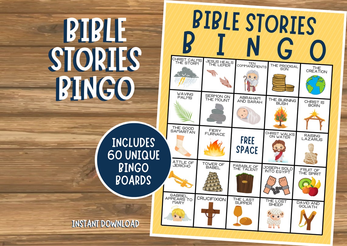 Bible Bingo Bible Stories Bingo Bible Story Bingo - Etsy