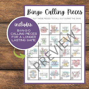 Chores Bingo | Chore Chart Bingo | Chore Charts | Chores Game ...