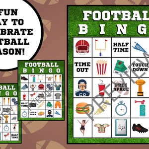 Football Bingo American Football Bingo Super Bowl Bingo - Etsy
