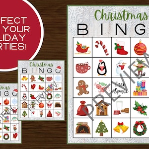Christmas Bingo | Christmas Game | Holiday Bingo | Winter Bingo ...