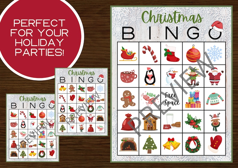 Christmas Bingo Christmas Game Holiday Bingo Winter - Etsy