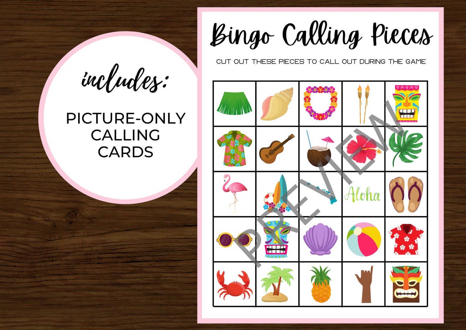 Aloha Bingo Luau Bingo Luau Party Games Luau Birthday - Etsy
