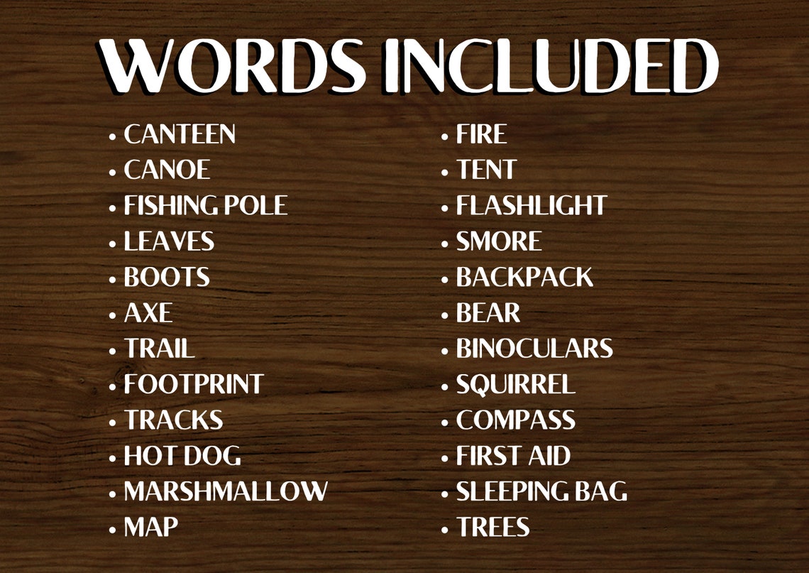 Camping Word Wall Forest Word Wall Woods Word Wall | Etsy