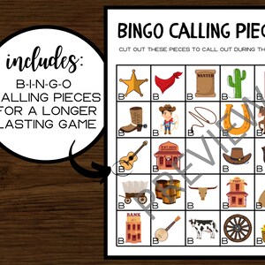 Wild West Bingo Wild West Party Game Wild West Birthday Instant ...