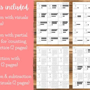 Double Digit and Single Digit Addition and Subtraction Pages (with ...