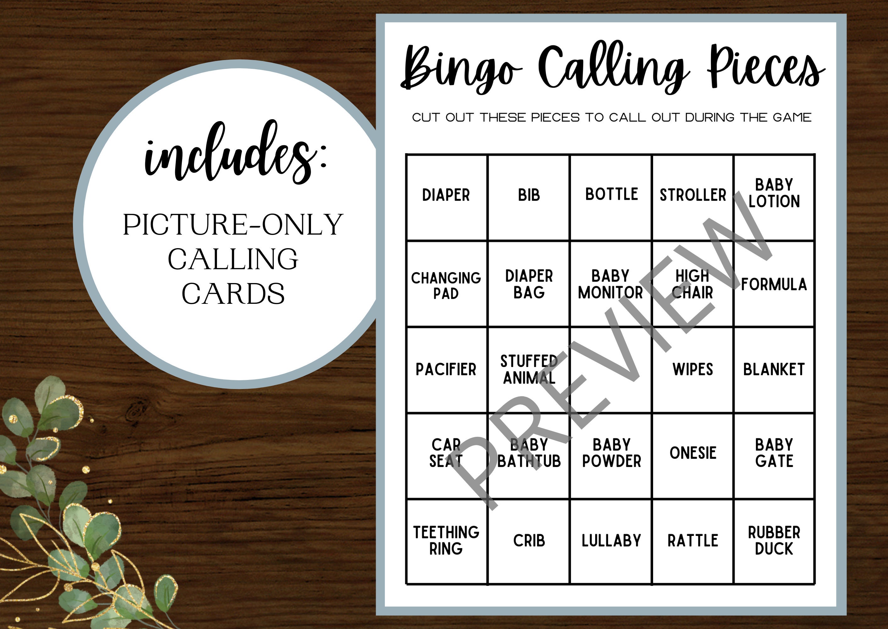 Baby Shower Bingo Baby Shower Games Instant Download | Etsy