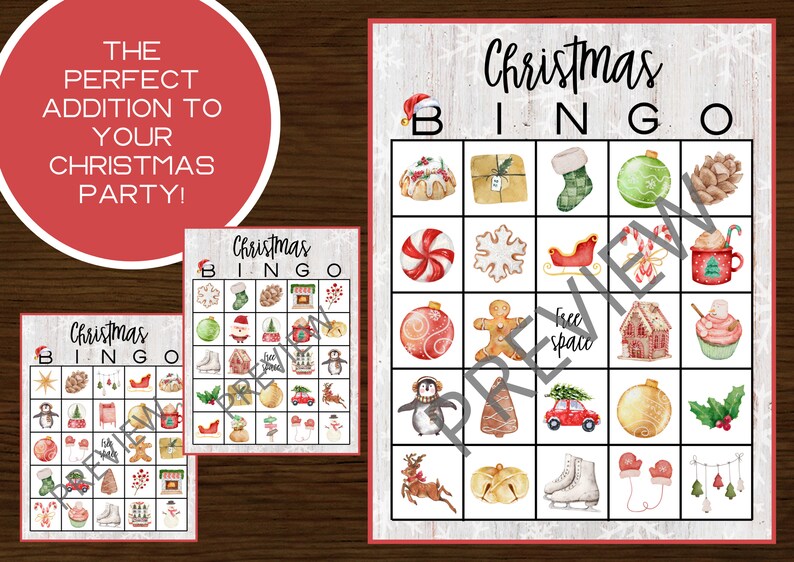 Christmas Bingo Christmas Printable Christmas Party Games - Etsy