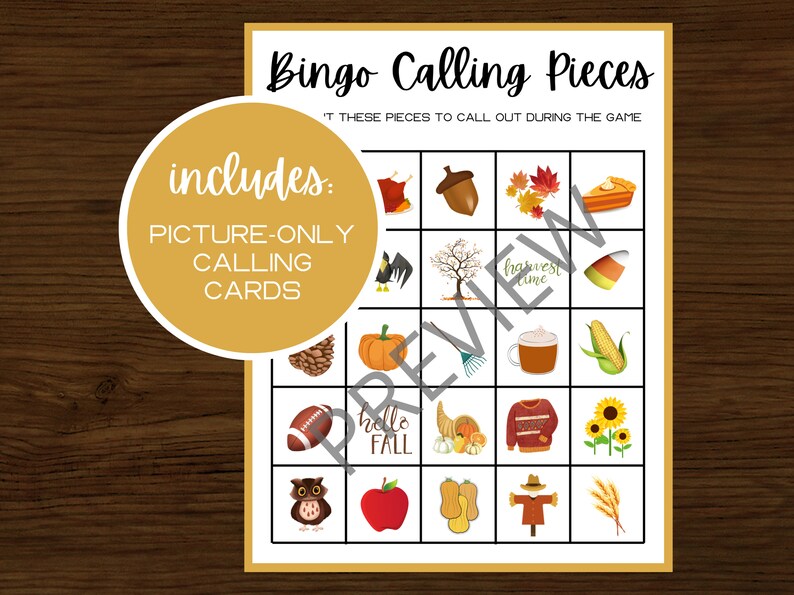 Fall Bingo Game | 30 Unique Cards, Autumn Party (digital Download) - Etsy