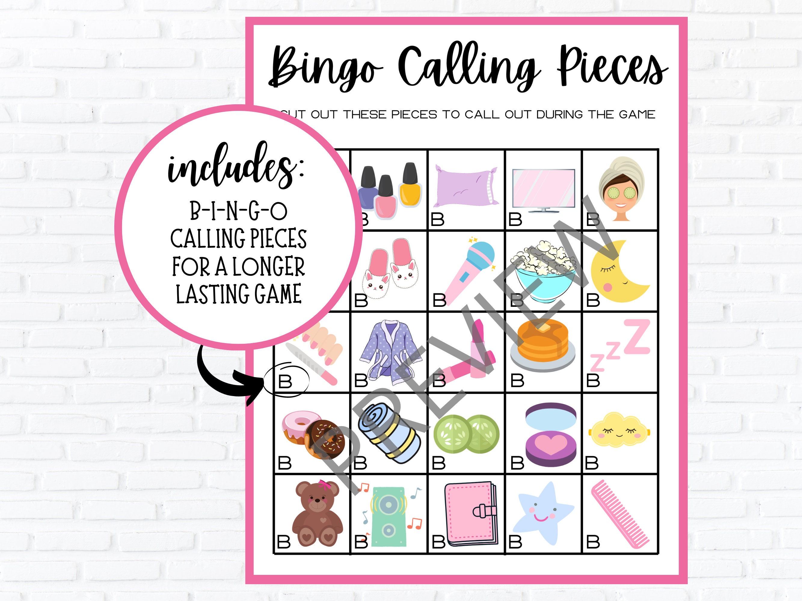 Pajama Party Bingo Game | Sleepover Birthday, 30 Unique Cards (instant ...