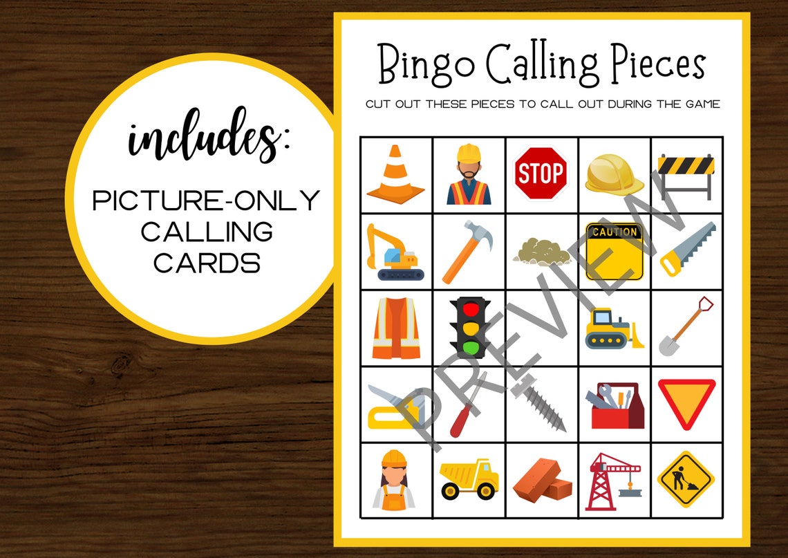 Construction Bingo Community Helper Bingo Under | Etsy