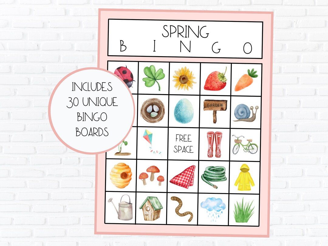 Spring Bingo | Springtime Bingo | Printable Spring Bingo | Instant ...