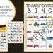 Transportation Bingo Cars Bingo Trains Bingo Transportation Game ...