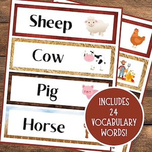 Barnyard Word Wall | Farm Word Wall | Barnyard Vocabulary | Farm ...