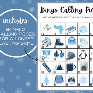 Winter Bingo Winter Wonderland Bingo Winter Printables Winter Games ...