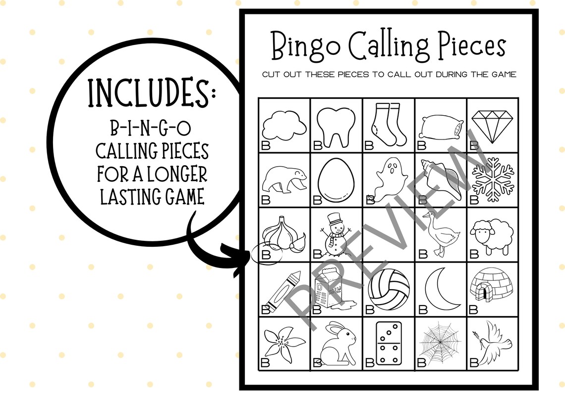 White Bingo Color White Bingo Colors Bingo Learning - Etsy