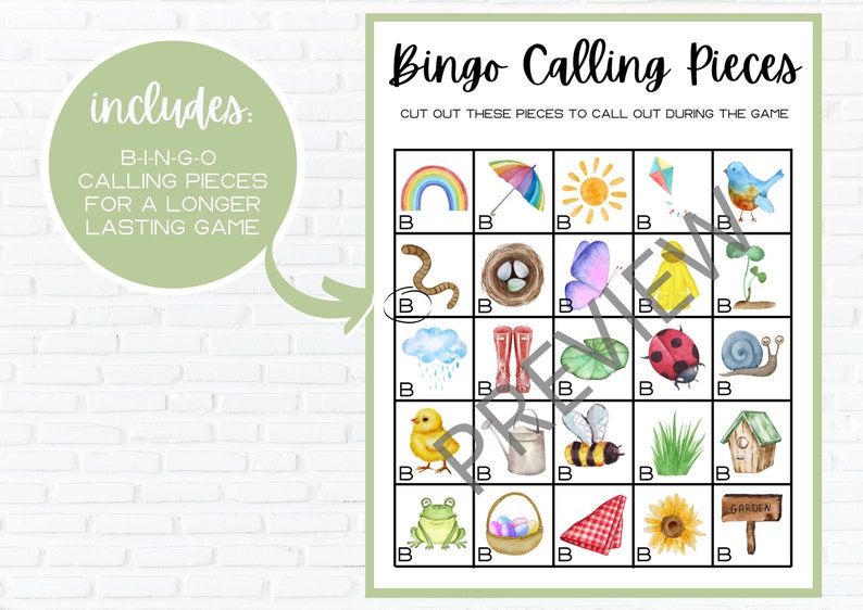 Spring Bingo Springtime Bingo Printable Spring Bingo - Etsy