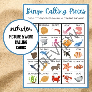 Underwater Bingo | Under the Sea Bingo | Marine Life Bingo | Ocean ...