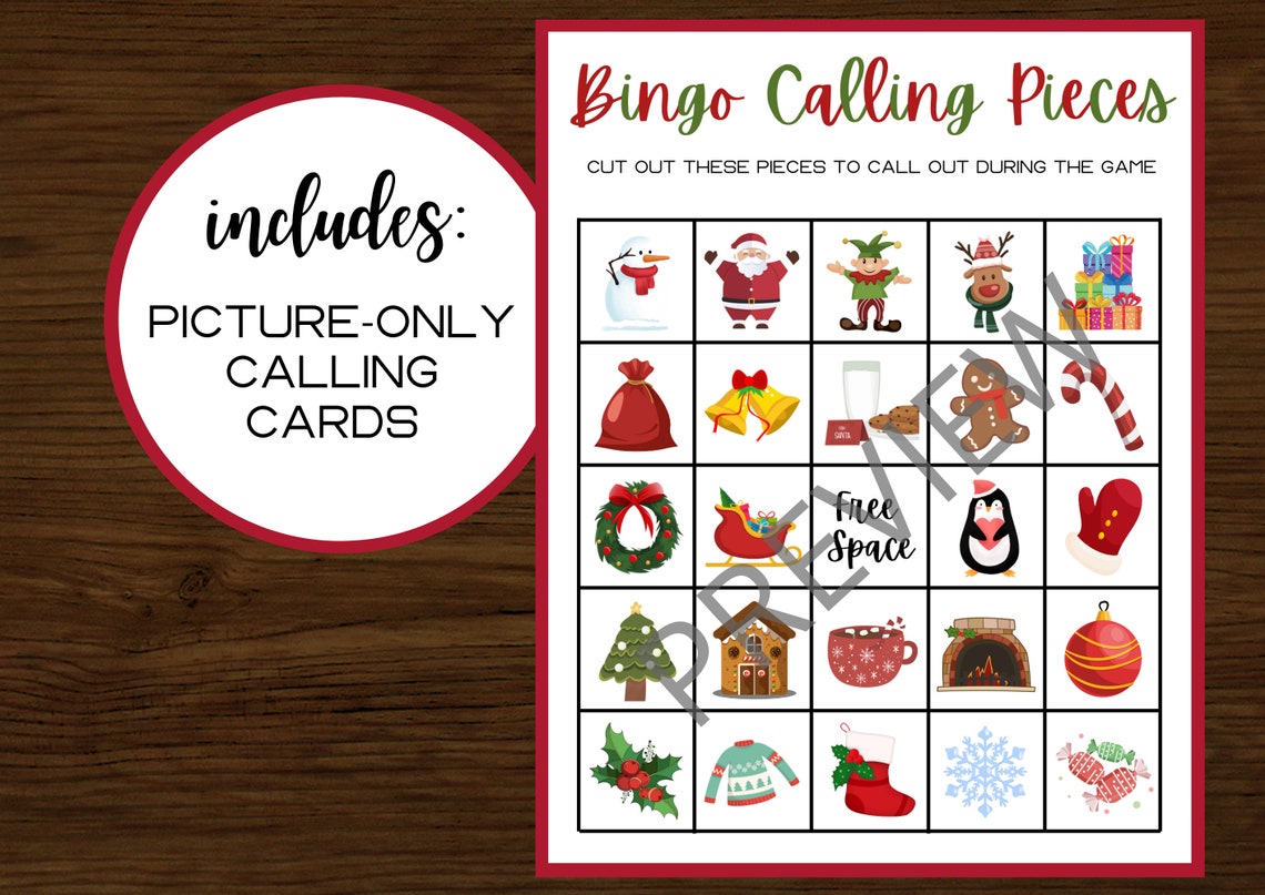Christmas Bingo Christmas Game Holiday Bingo Winter - Etsy