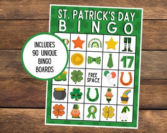 St. Patrick's Day Bingo St. Patty's Day Bingo March Bingo Instant ...