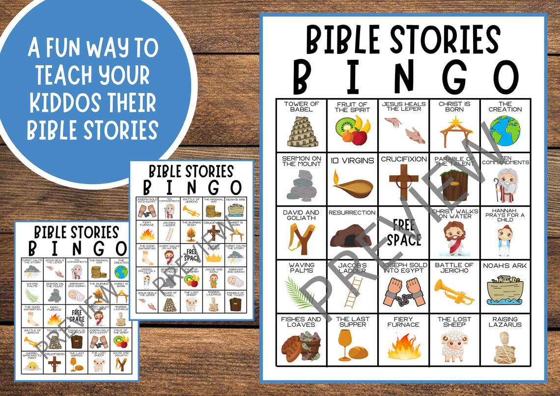 Bible Bingo Bible Stories Bingo Bible Story Bingo - Etsy