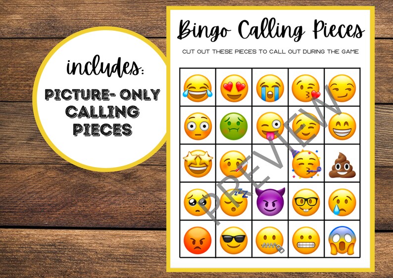 Emoji Bingo Emoji Printable Bingo Instant Download Emoji - Etsy