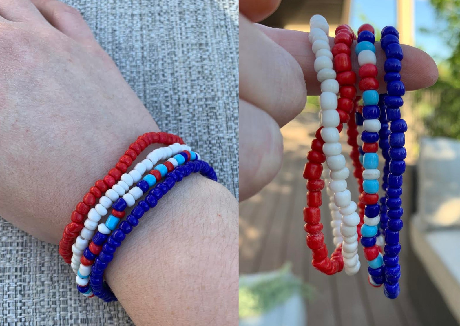 Fourth of July Bracelets | 4th of July Beaded Bracelets | Red White and ...
