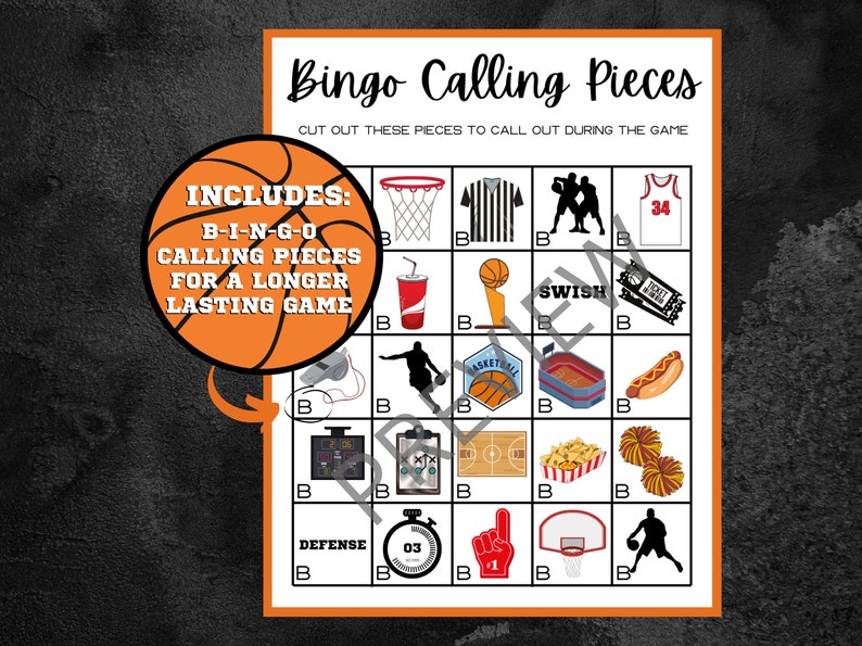 Basketball Bingo Game | 30 Unique Cards (instant Download) - Etsy