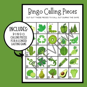 Green Bingo | Color Green Bingo | Colors Bingo | Learning Colors Game ...