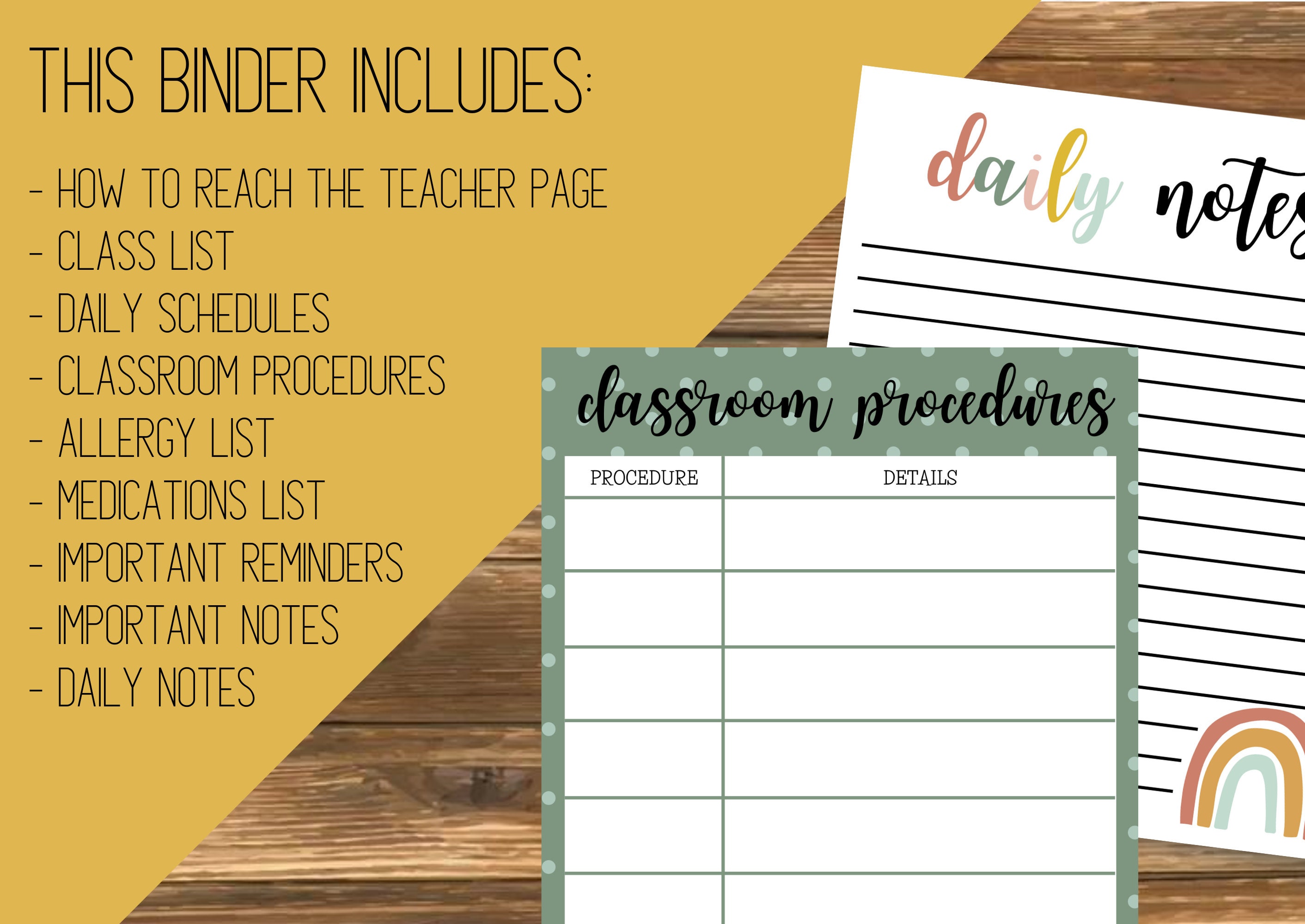 Substitute Binder | Teacher Substitute | Sub Teacher Binder | Digital ...