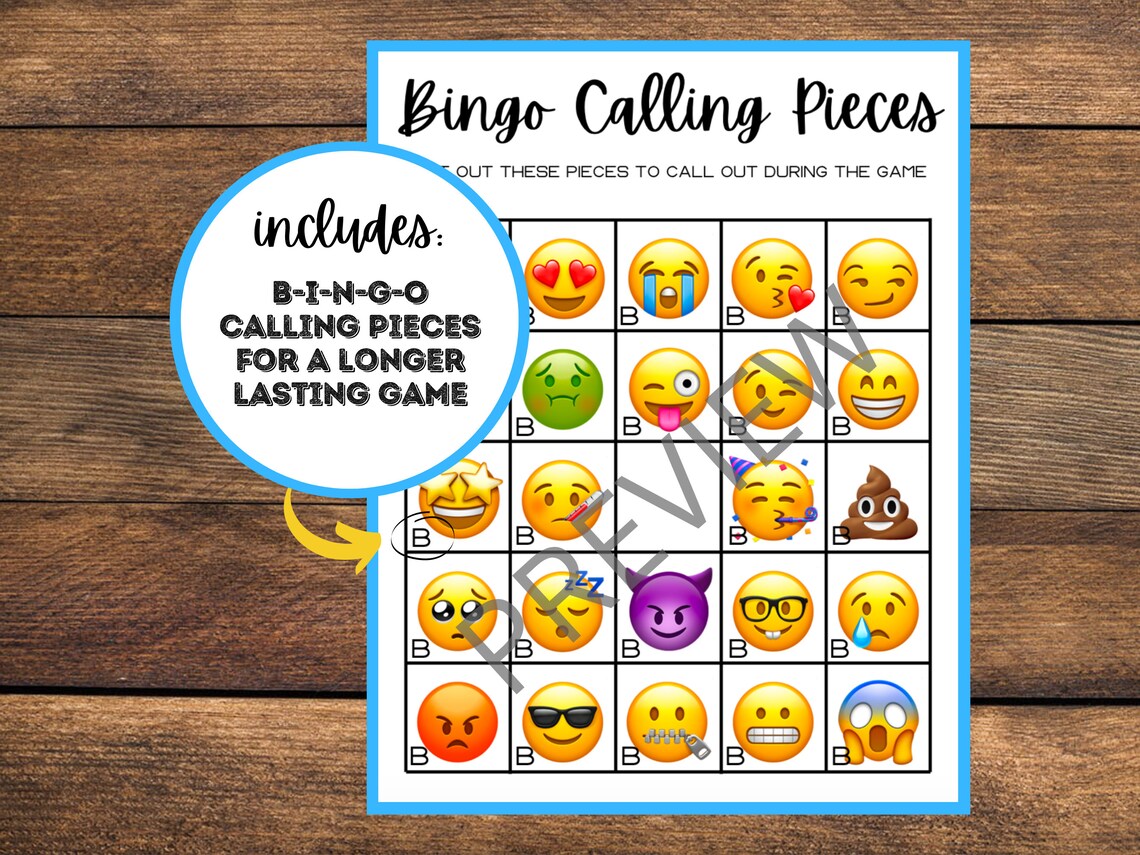 Emoji Bingo | Emoji Printable Bingo | Instant Download | Emoji Party ...