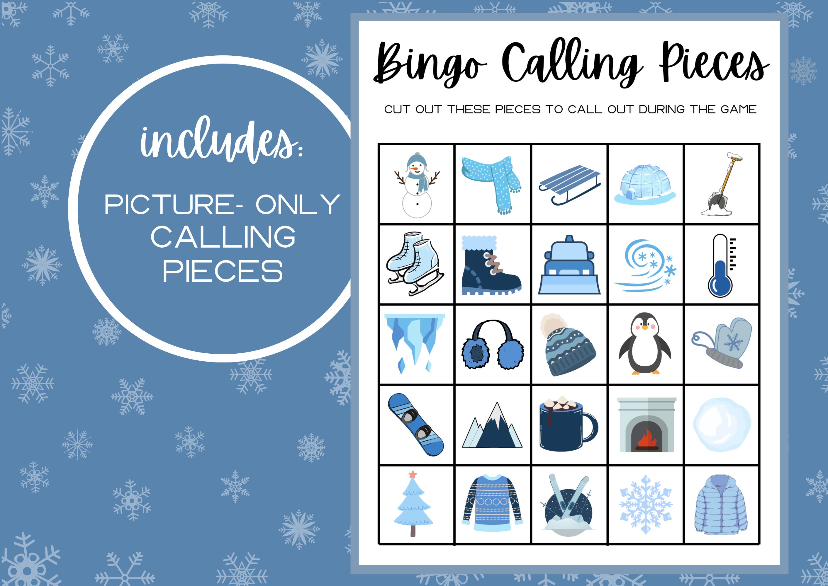 Winter Bingo Winter Wonderland Bingo Winter Printables - Etsy