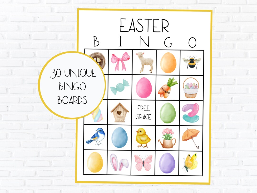 Easter Bingo Spring Bingo Printable Easter Bingo Instant Download ...