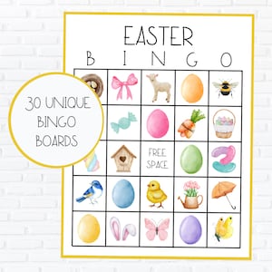 Easter Bingo Spring Bingo Printable Easter Bingo Instant Download ...
