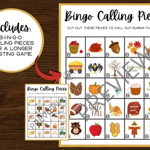 Fall Bingo Autumn Bingo Harvest Bingo Fall Printable PDF - Etsy