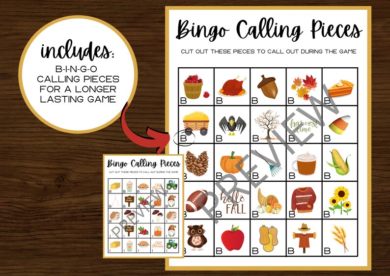 Fall Bingo Autumn Bingo Harvest Bingo Fall Printable PDF - Etsy