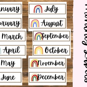 Monthly Rainbow Calendar Icons Calendar Rainbow - Etsy