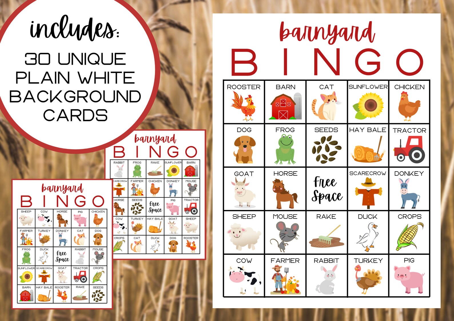 Barnyard Bingo Farm Bingo Farm Animals Bingo Digital - Etsy
