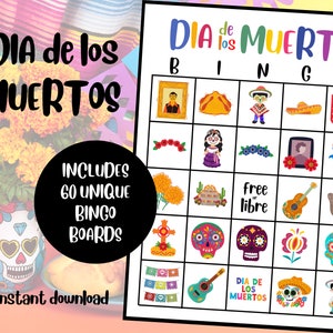 Dia De Los Muertos Bingo Day of the Dead Bingo Printable Bingo Game Set ...