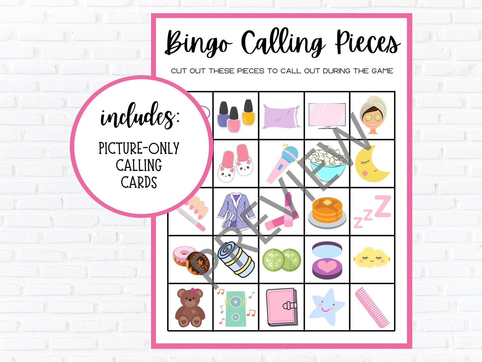 Pajama Party Bingo Game | Sleepover Birthday, 30 Unique Cards (instant ...