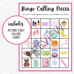 Pajama Party Bingo | Sleepover Bingo | Slumber Party Bingo | Birthday ...