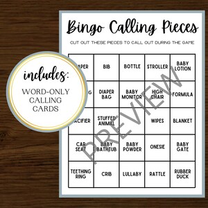 Dusty Blue Baby Shower Bingo Game | 30 Unique Cards (digital Download ...